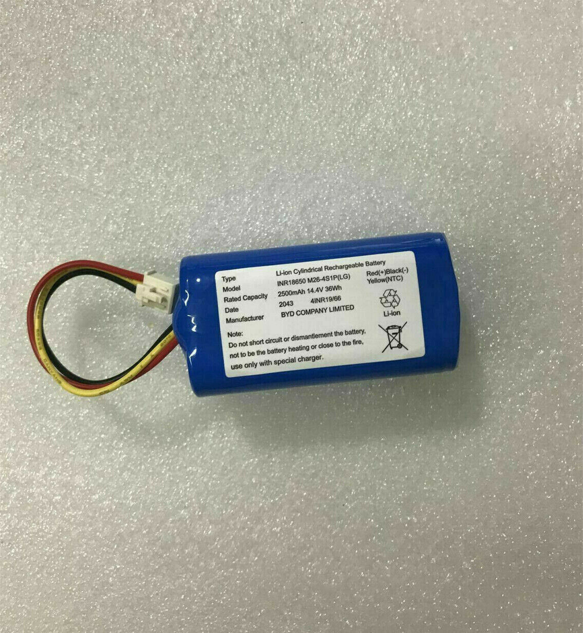 New 2500mAh Battery INR18650 M26-4S1P(LG) For Vacuum Cleaner 4INR19/66